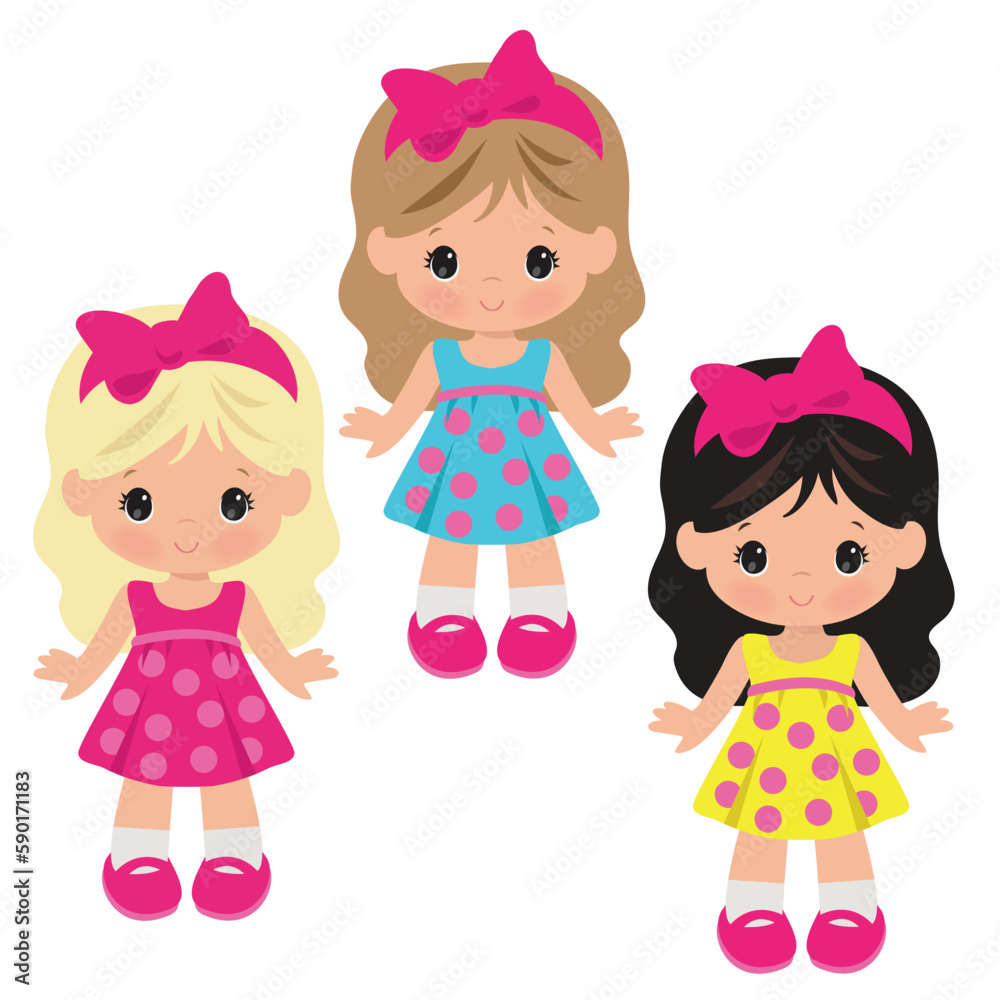 Photo & Art Print Cute little girl vector cartoon illustration, primus44 Photo & Art Print Cute little girl vector cartoon illustration, primus44