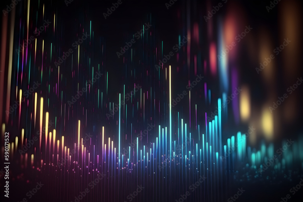 Colorful background with abstract stock graphs, photo of technology and ...