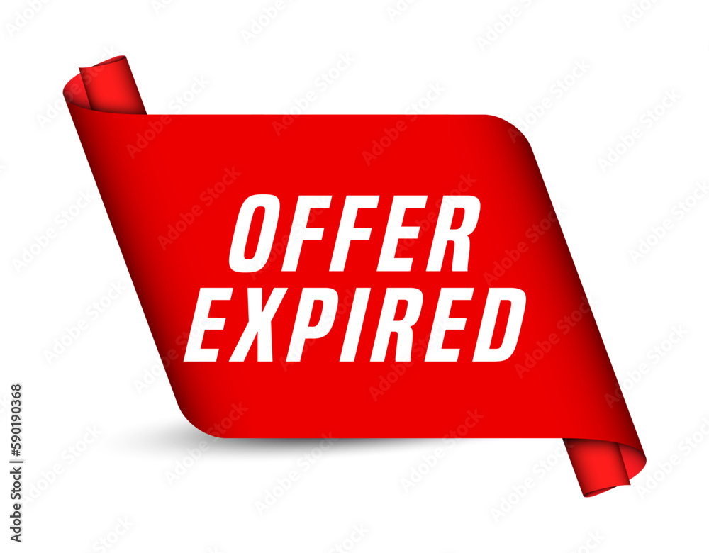 Colorful vector flat design banner offer expired. This sign is well ...