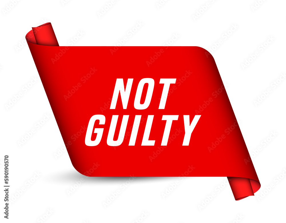 Colorful vector flat design banner not guilty. This sign is well ...