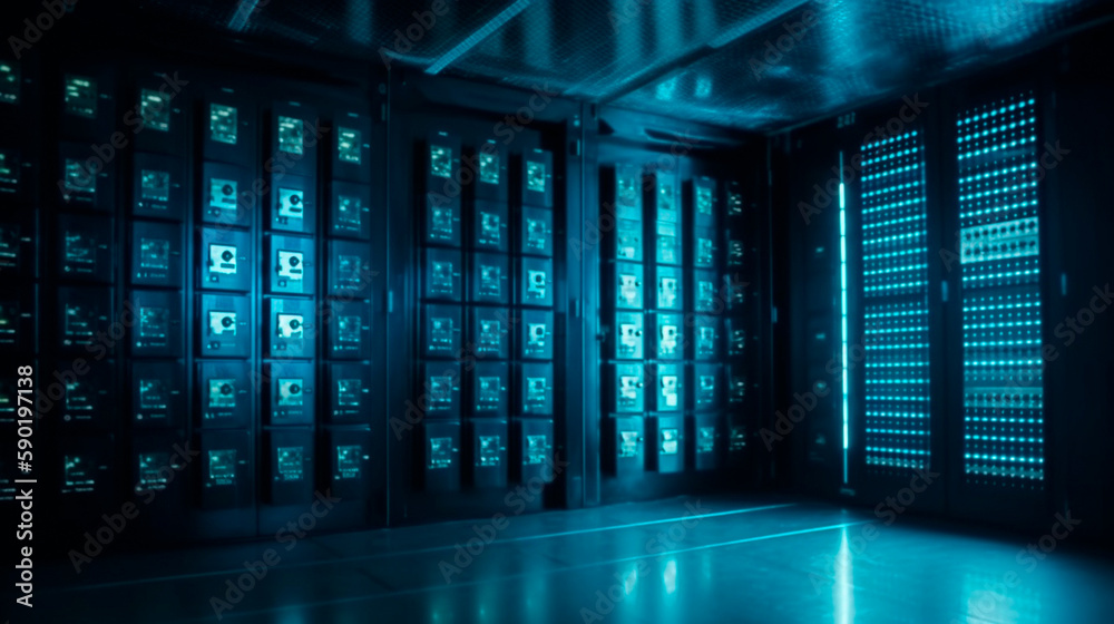 Cyber security concept and digital data protection with a locker in a ...