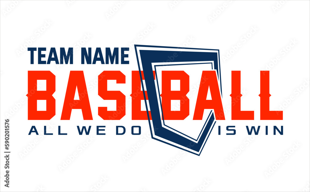 Baseball team design isolated on white background. School spirit shirts ...