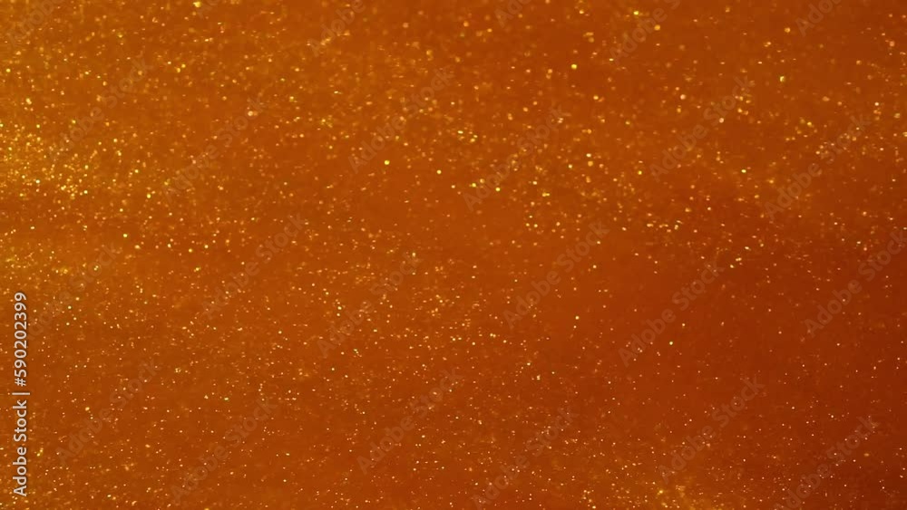 Gold Dust Particles Flow And Expansion. Magical movement of sparkling ...