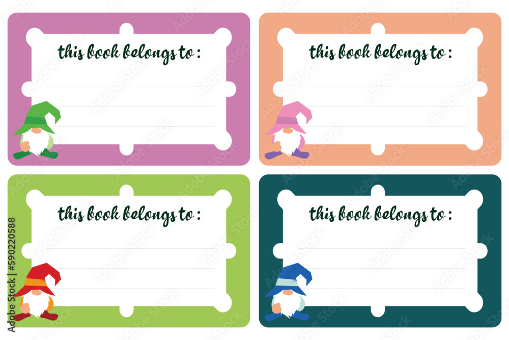Set of Christmas note papers with Santa Claus. Vector. Cute sticker ...