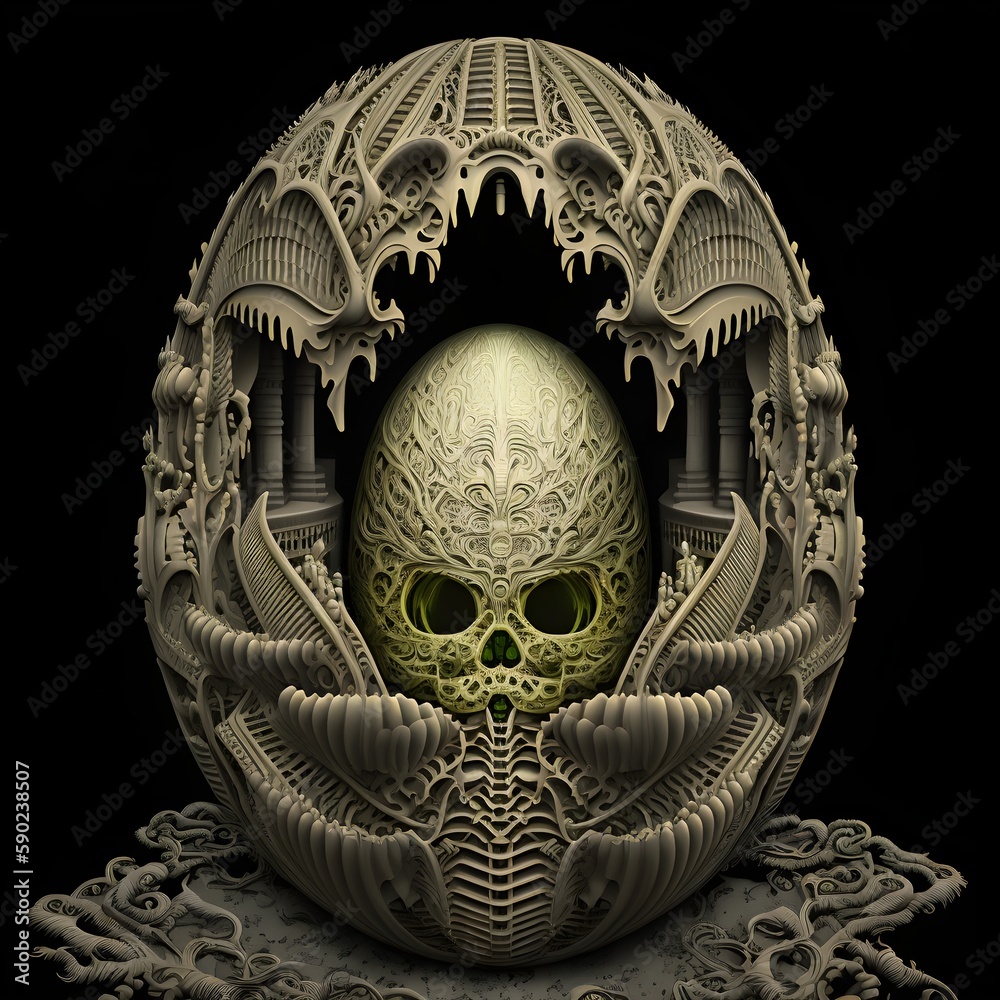 egg 3d isometric video game diabolical hellish horror 16bit art by hr ...