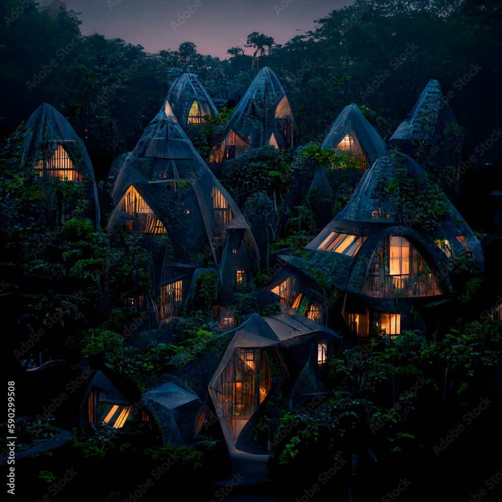 hyper realistic 8K A city of AI Spacefactory multilevel cone shaped ...