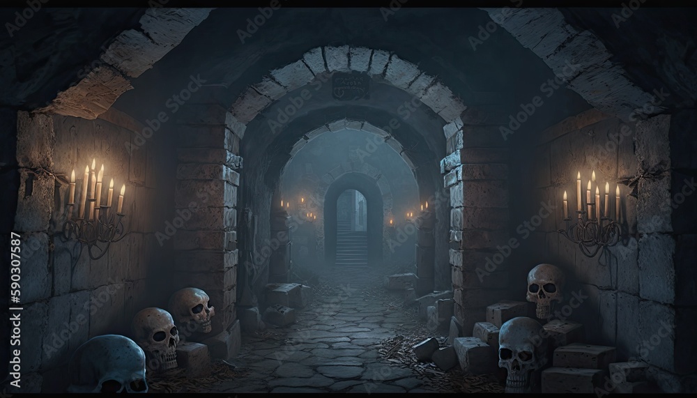 Crypt for tabletop role playing game setting, fantasy background ...