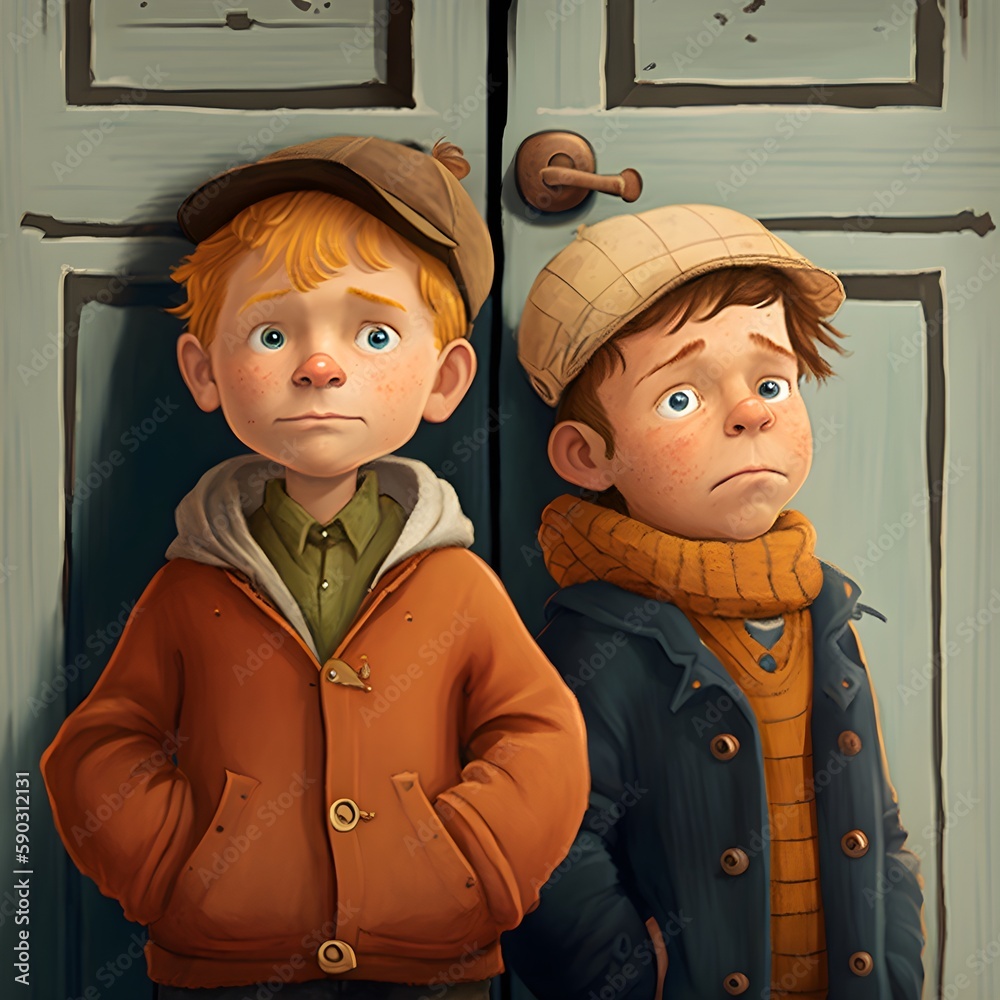 Introducing the characters Jack and Brown storybook illustartion Stock ...