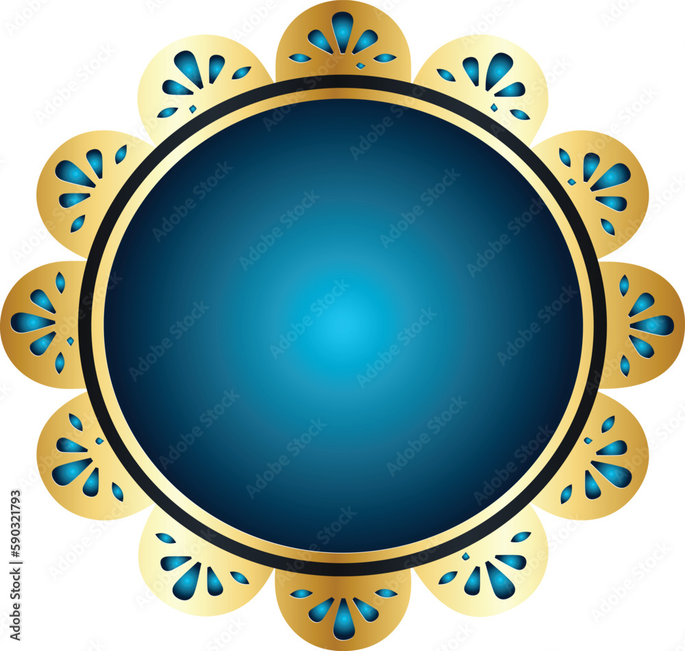 ROUND FRAME Decorative line art frame for design template. Elegant ...