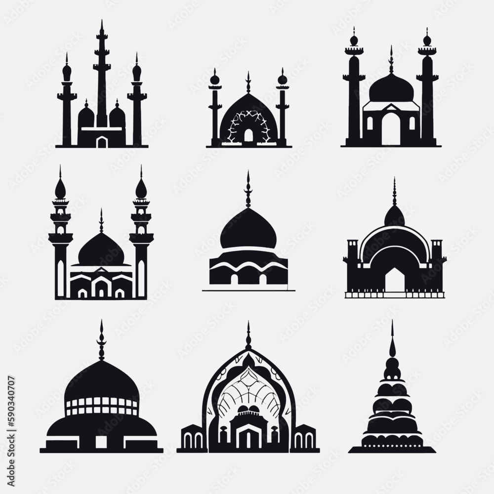 A mosque logo vector typically represents a visual symbol or emblem ...