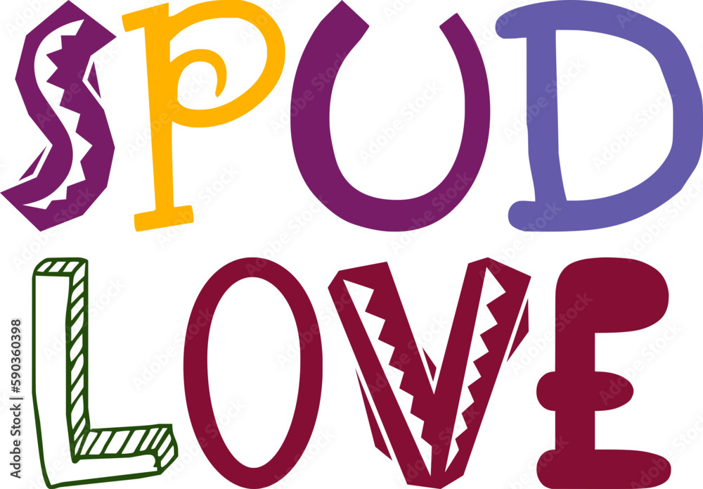 Spud Love Calligraphy Illustration for Flyer, Social Media Post, Banner ...