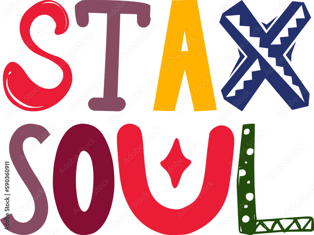 Stax Soul Typography Illustration for Brochure, Label, Social Media ...