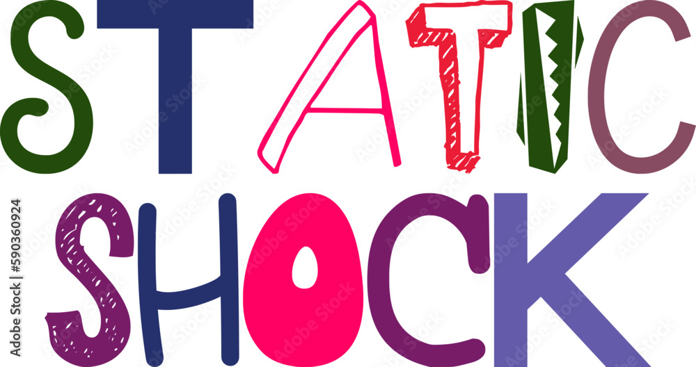Static Shock Hand Lettering Illustration for Presentation , Magazine, T ...