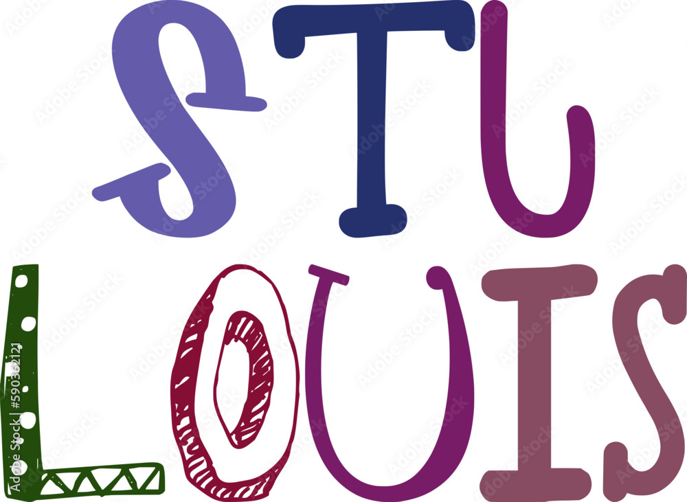 Stl Louis Calligraphy Illustration for Brochure, Book Cover, Banner, T ...