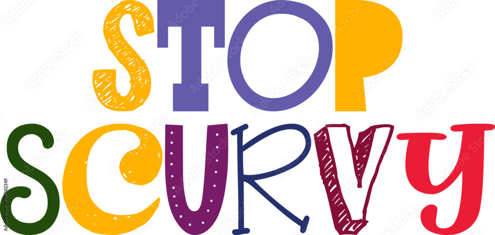 Stop Scurvy Calligraphy Illustration for Icon, Infographic, Postcard ...