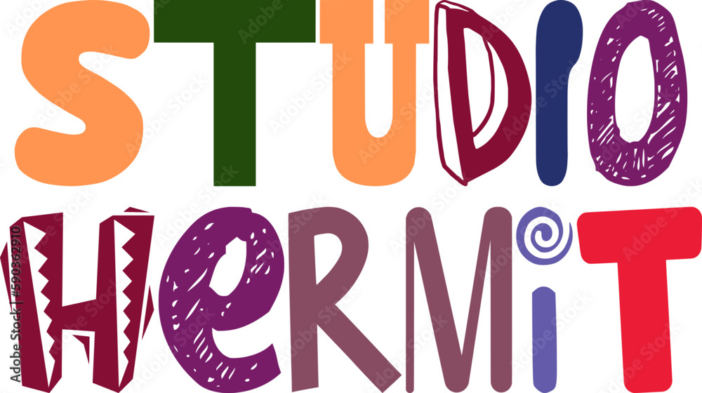 Studio Hermit Calligraphy Illustration for Brochure, Gift Card, Sticker ...