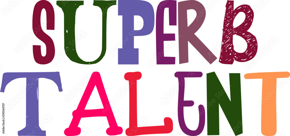 Superb Talent Typography Illustration for Sticker , Infographic ...