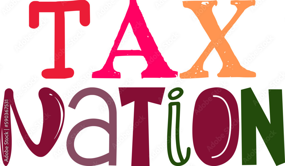 Vetor de Tax Nation Calligraphy Illustration for Presentation , Book ...