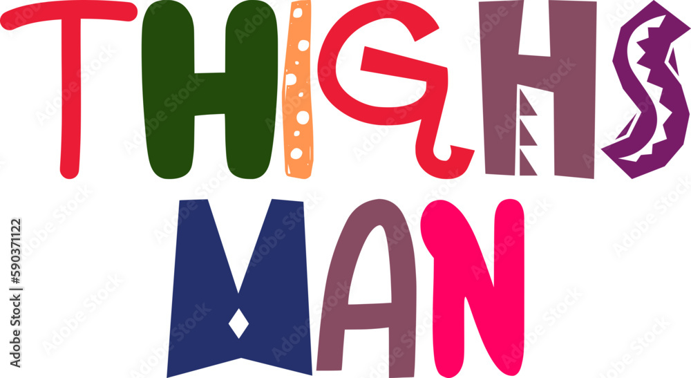 Thighs Man Hand Lettering Illustration for Infographic, Bookmark ...
