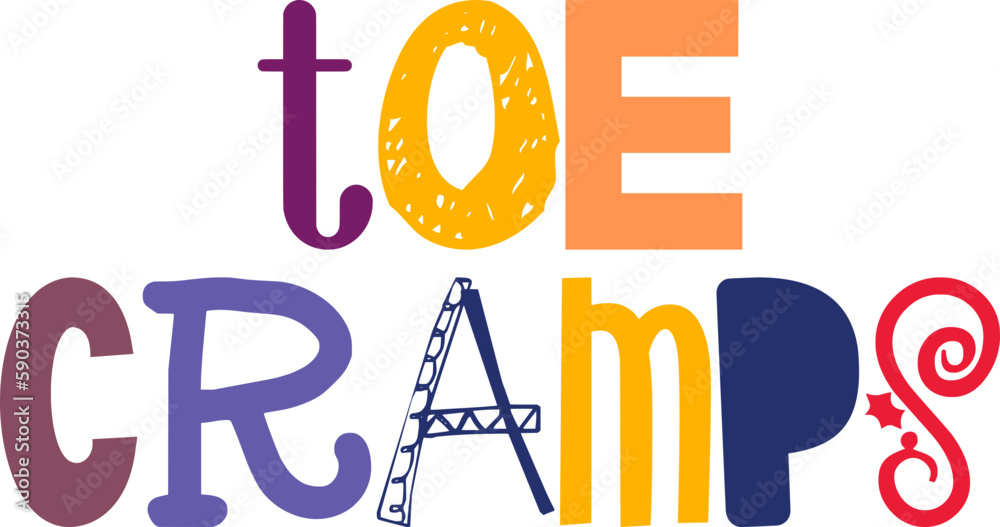 Toe Cramps Calligraphy Illustration for Motion Graphics, Mug Design ...