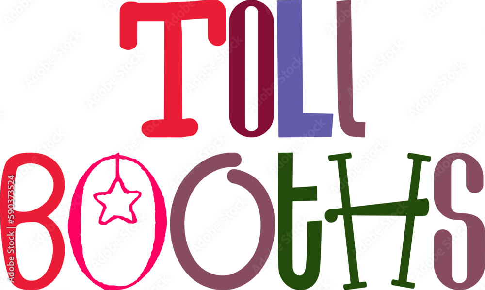 Toll Booths Calligraphy Illustration for Infographic, Label, Icon ...