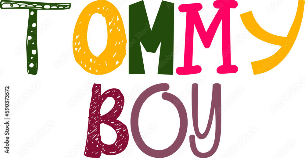 Tommy Boy Hand Lettering Illustration for Bookmark , Logo, Banner ...