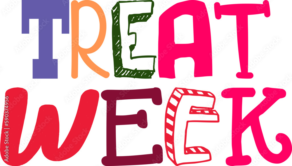Treat Week Typography Illustration for Sticker , Book Cover, Logo ...