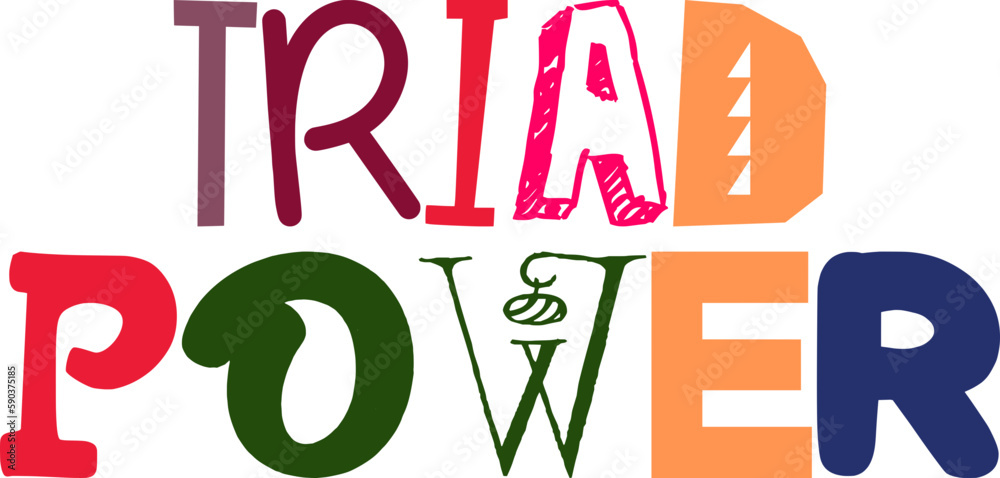 Triad Power Typography Illustration for Logo, Icon, T-Shirt Design ...