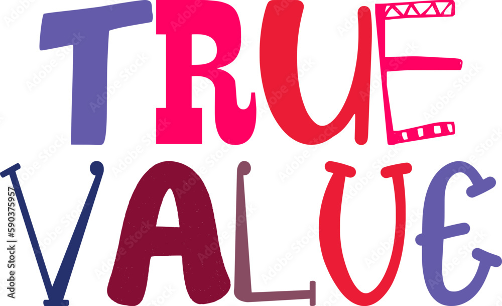 True Value Hand Lettering Illustration for Bookmark , Flyer, Magazine ...