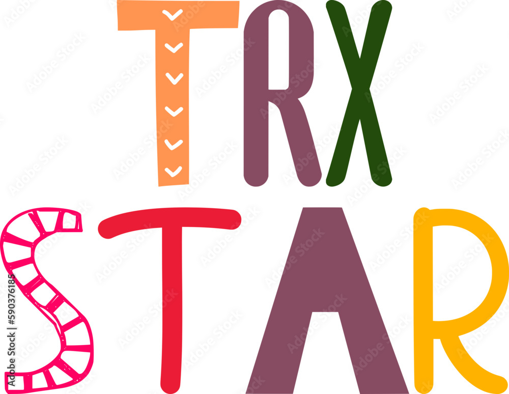 Trx Star Hand Lettering Illustration for Icon, Banner, Mug Design ...