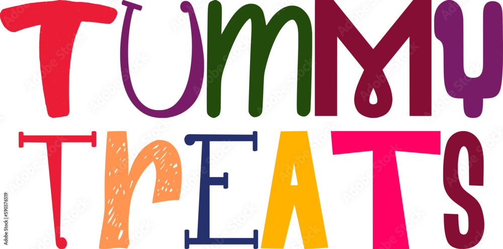 Tummy Treats Hand Lettering Illustration for Logo, Newsletter, Sticker ...