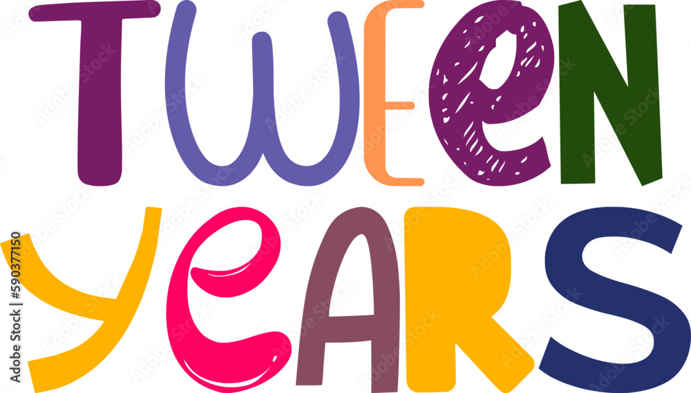 Tween Years Hand Lettering Illustration for Infographic, Book Cover ...