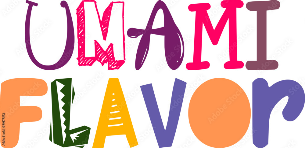 Umami Flavor Hand Lettering Illustration for Infographic, Logo ...