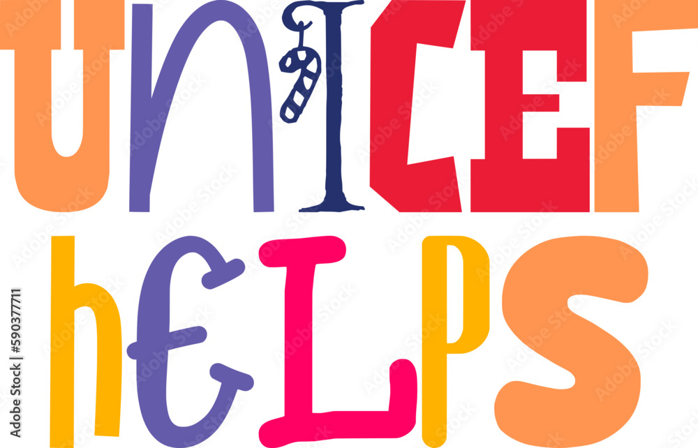 Unicef Helps Hand Lettering Illustration for Packaging, Sticker ...