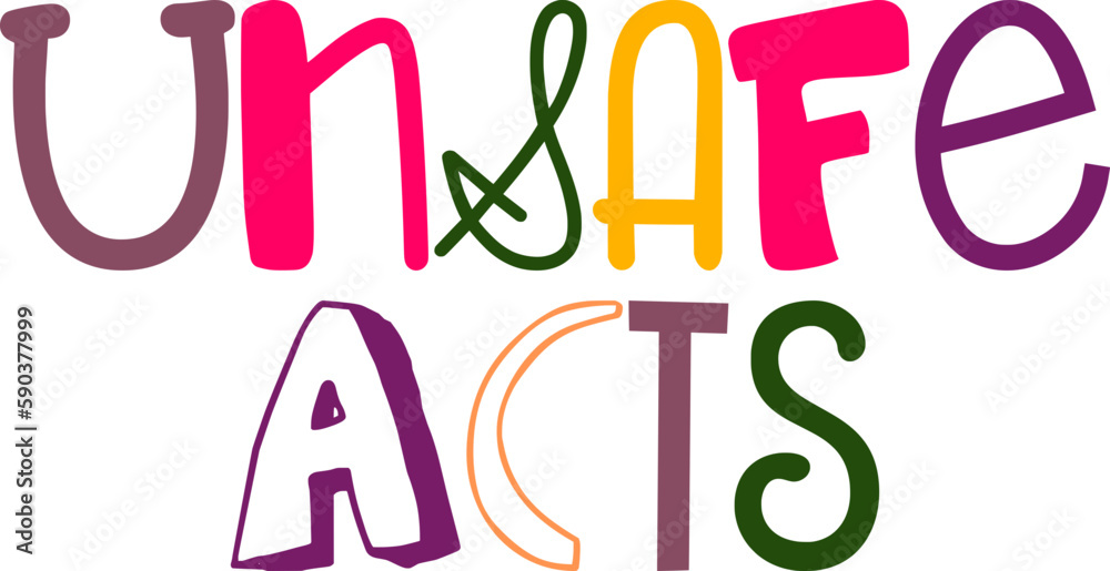 Unsafe Acts Calligraphy Illustration for Postcard , Icon, Flyer ...