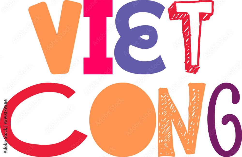 Viet Cong Typography Illustration for Icon, Poster, Sticker , Bookmark ...