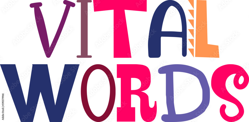 Vetor de Vital Words Typography Illustration for Icon, Social Media ...