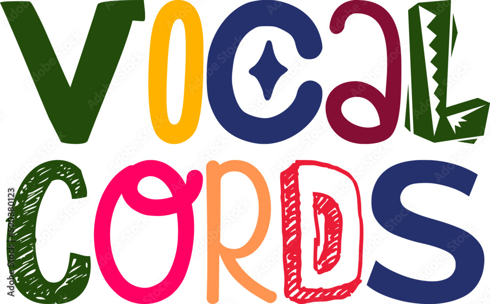 Vocal Cords Hand Lettering Illustration for Brochure, Book Cover, Decal ...