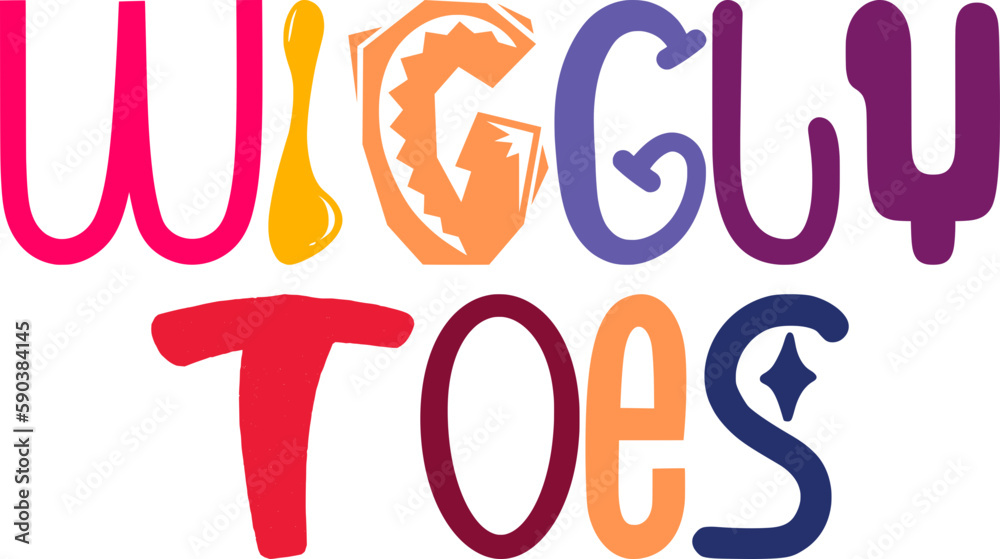 Wiggly Toes Calligraphy Illustration for Mug Design, Poster, Brochure ...