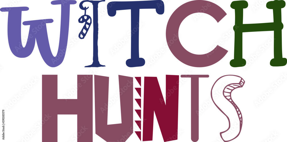 Witch Hunts Calligraphy Illustration for Gift Card, Book Cover ...