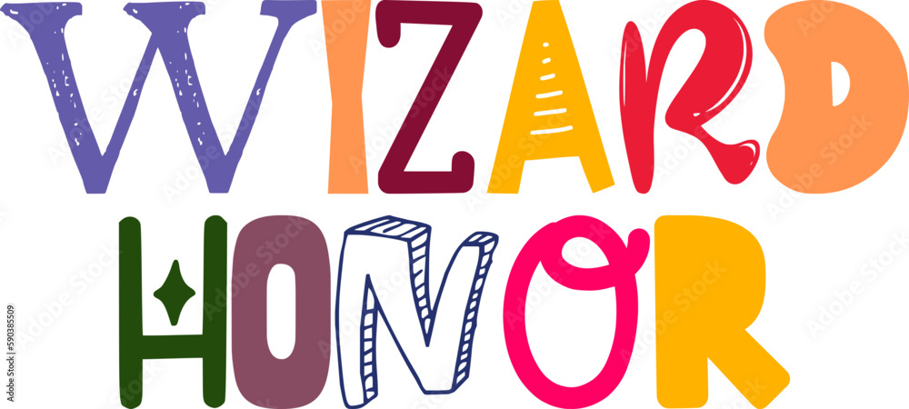 Wizard Honor Hand Lettering Illustration for Label, Gift Card, Social ...