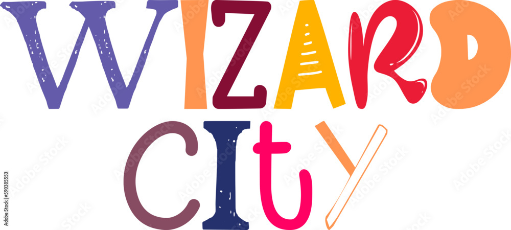 Wizard City Calligraphy Illustration for Icon, Presentation , Bookmark ...