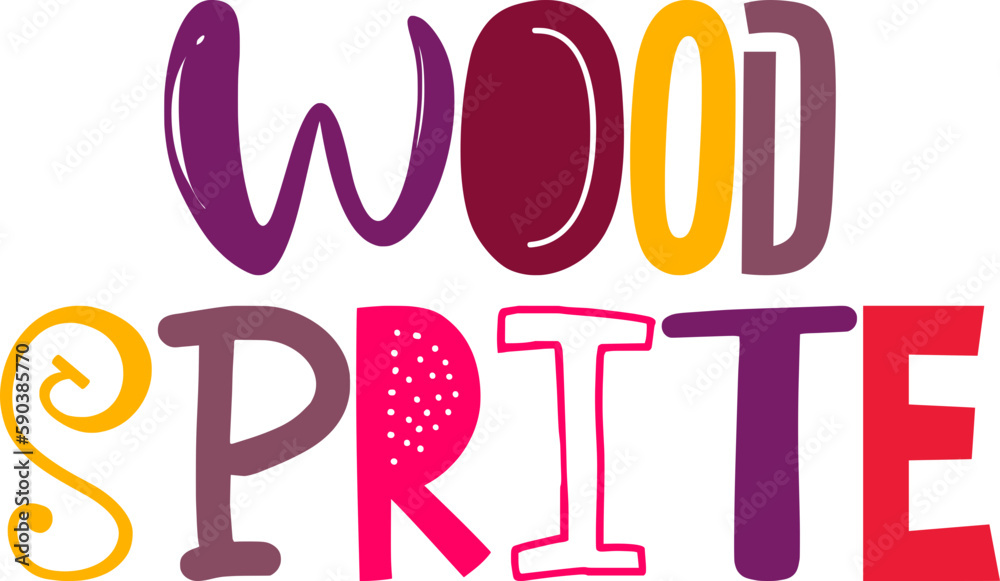 Wood Sprite Calligraphy Illustration for Poster, Book Cover, Decal ...