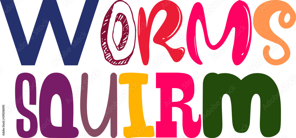 Worms Squirm Calligraphy Illustration for Flyer, Presentation , Label ...