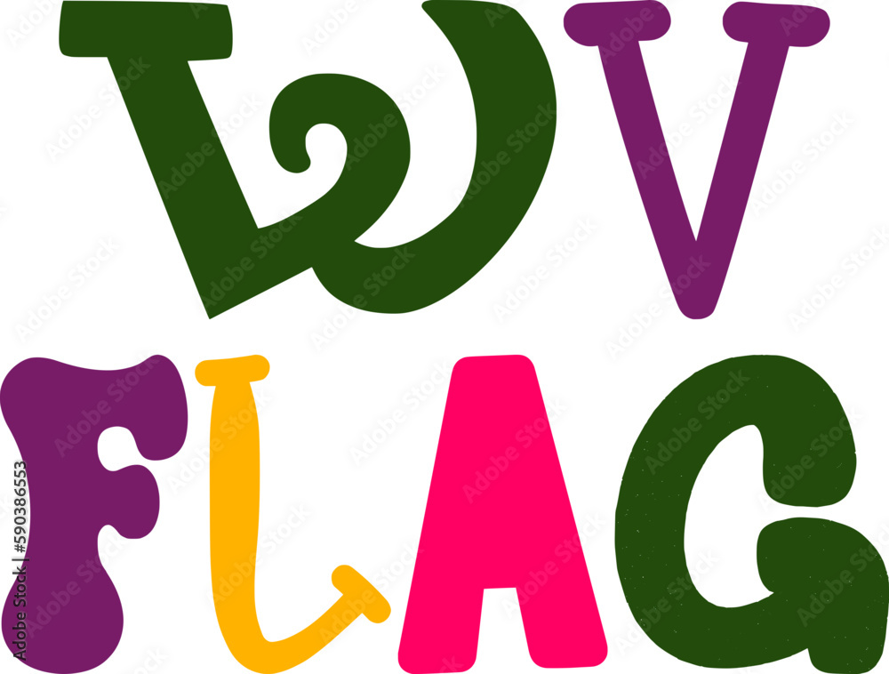 Vetor de Wv Flag Hand Lettering Illustration for Logo, Infographic ...