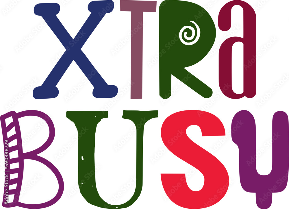 Xtra Busy Hand Lettering Illustration for Stationery, Logo, Motion ...