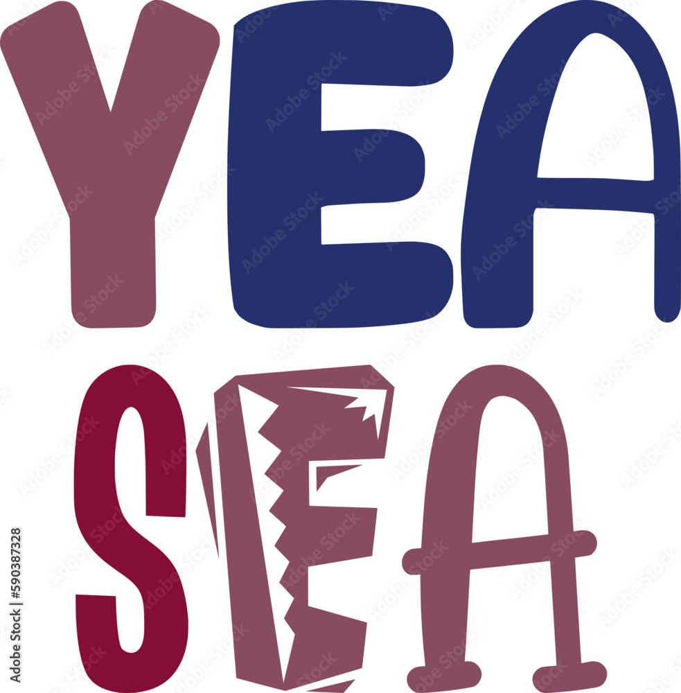 Yea Sea Hand Lettering Illustration for Logo, Motion Graphics ...