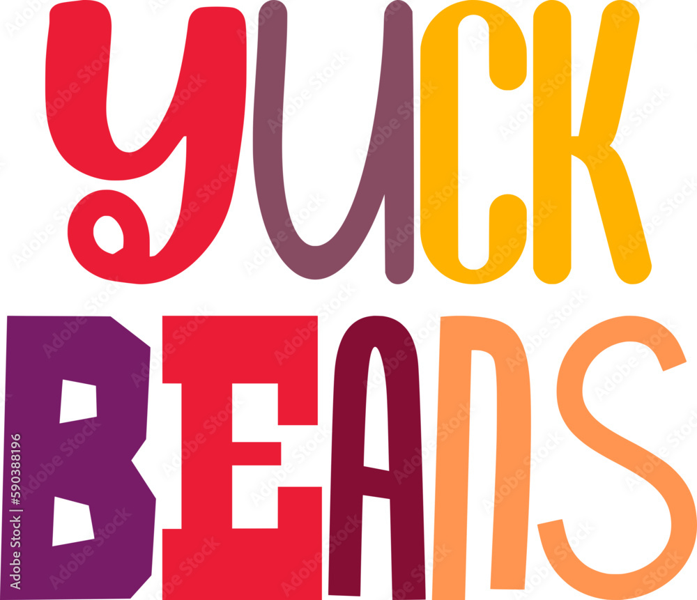 Yuck Beans Hand Lettering Illustration for Bookmark , Stationery ...