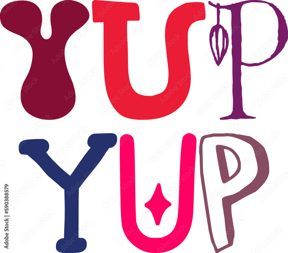 Yup Yup Hand Lettering Illustration for Flyer, Decal, Brochure, Motion ...