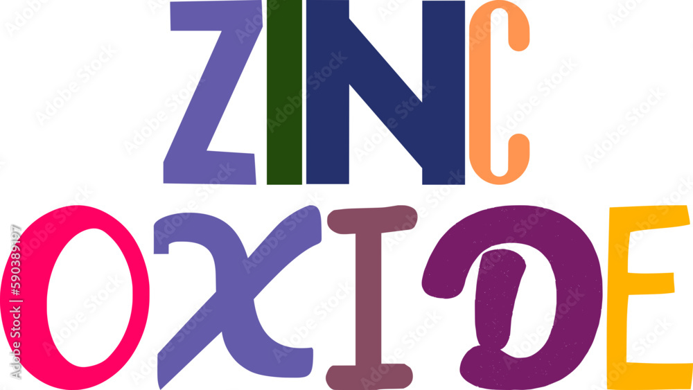 Zinc Oxide Hand Lettering Illustration for Bookmark , Label, Decal ...